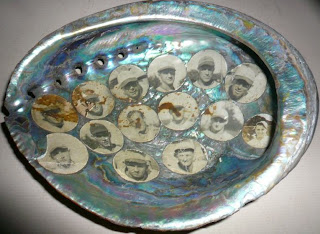 Anonymous Works: 1930's FOLK ART BASEBALL ABALONE SHELL